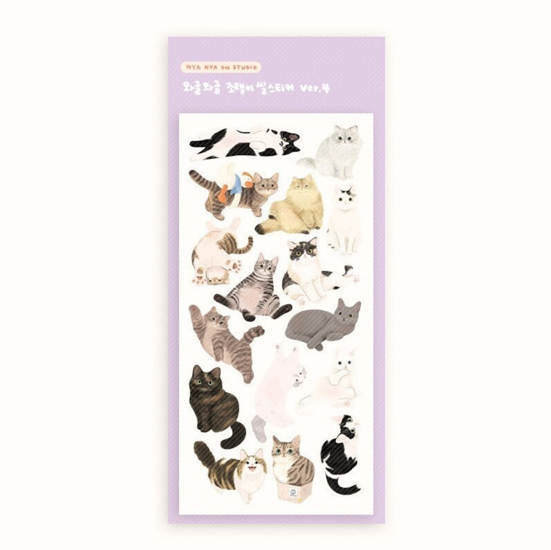 Life of Cats IIII Sticker Sheet Cute Cat Sticker Sheet, Bullet Journal ...