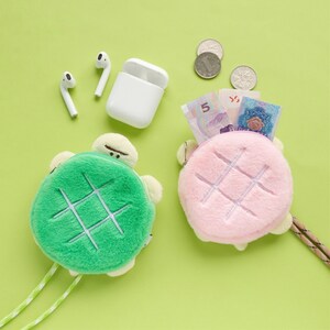 Melon Bread Turtle Mini Pouch Cute Melonpan Turtle Wallet, Kawaii Coin Purse, Fluffy Mini Multi ...