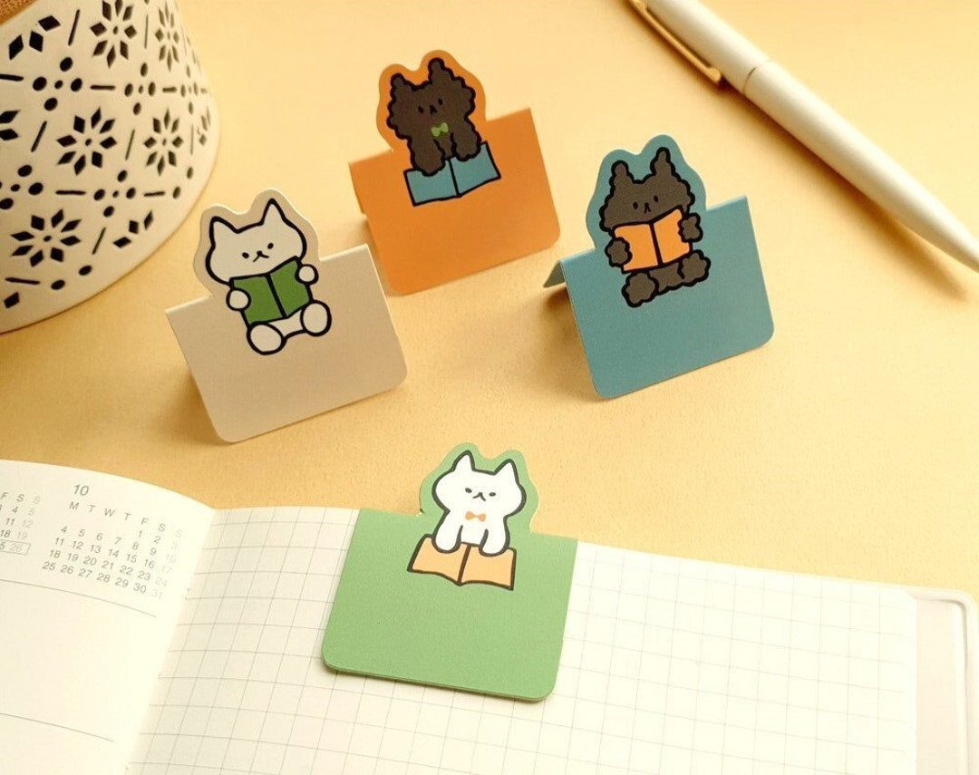 Reading Cats II Magnetic Bookmark Set Cute Cat Bookmarks, Aesthetic ...