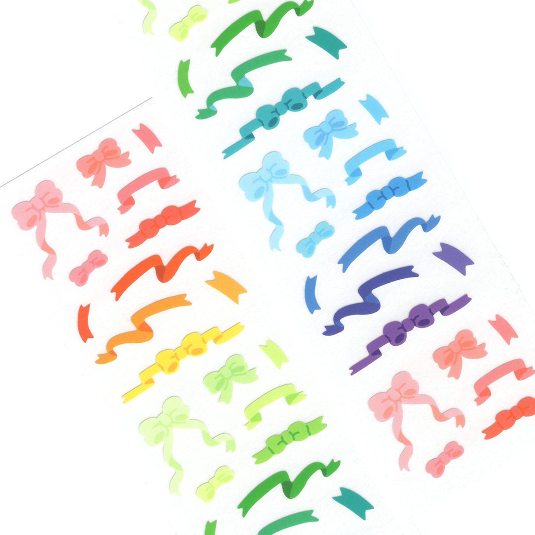 Rainbow Ribbon Deco Sticker Sheet | Kpop Polco Deco Stickers, Kpop ...