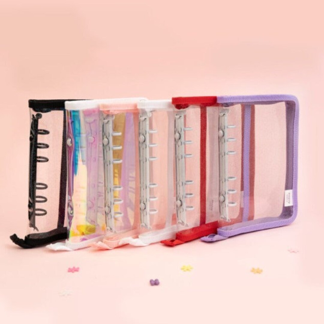 Archive 6 Ring Clear PVC Zipper Binder | Clear PVC Planner Binder ...
