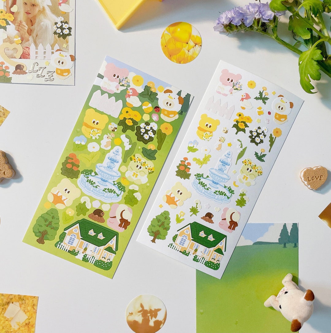 Summer Bear Sticker Sheet Cute Bear Sticker Sheet, Bullet Journal ...