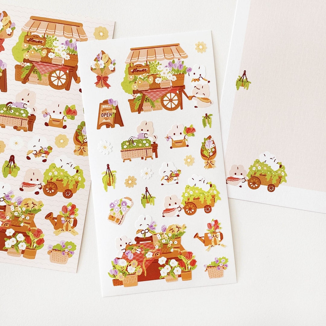 Flower Shop Sticker Sheet Cute Sticker Sheet, Bullet Journal Stickers ...