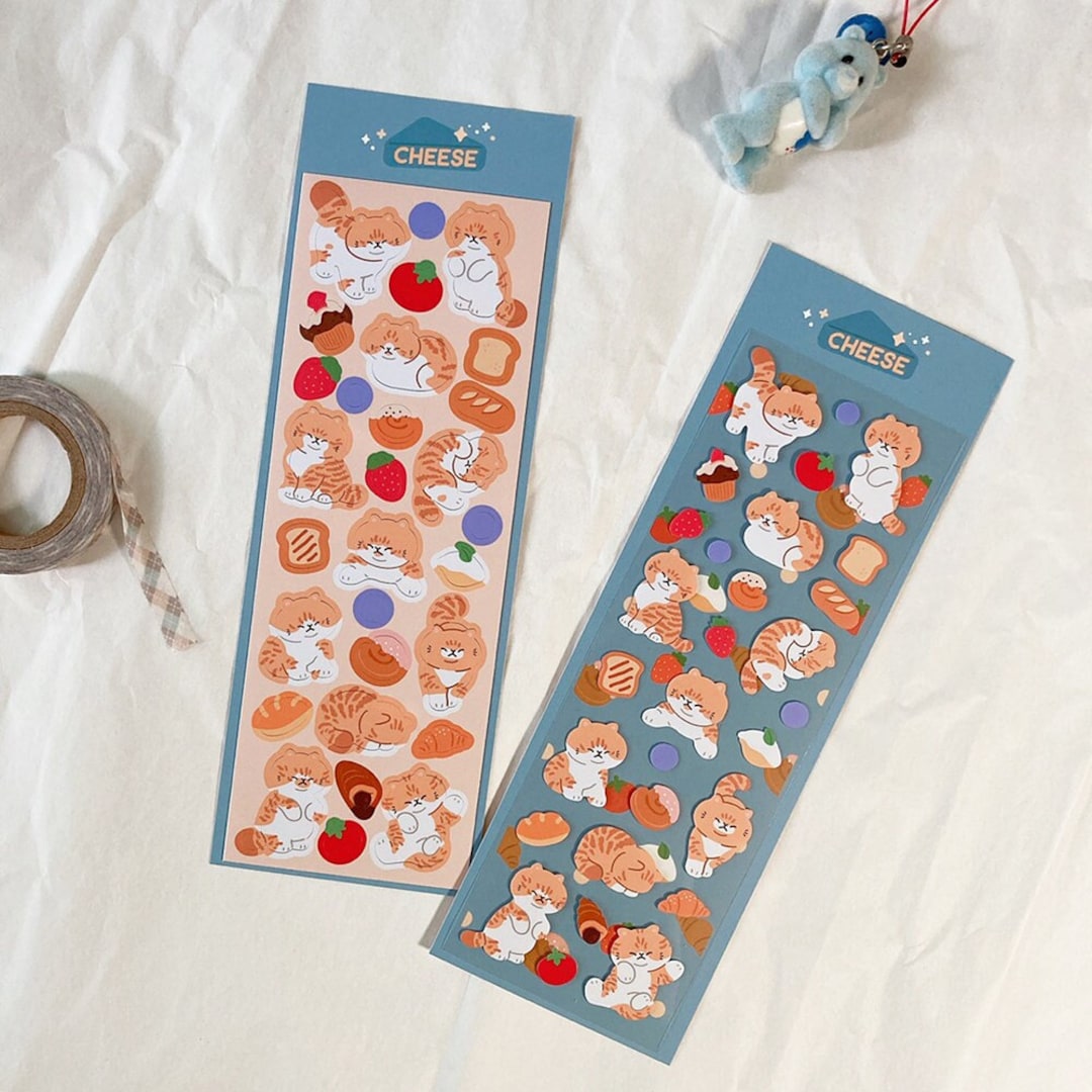 Loaf Orange Tabby Cat Sticker Sheet | Cute Cat Sticker Sheet, Bullet ...