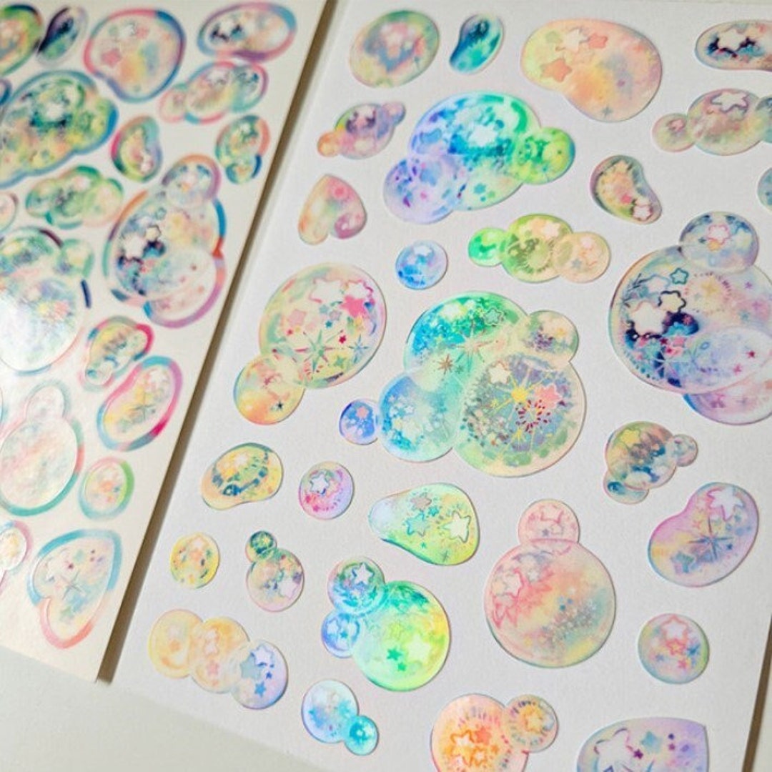 Twinkle Prism Bubble Sticker Sheet Cute Sticker Sheet, Bullet Journal ...