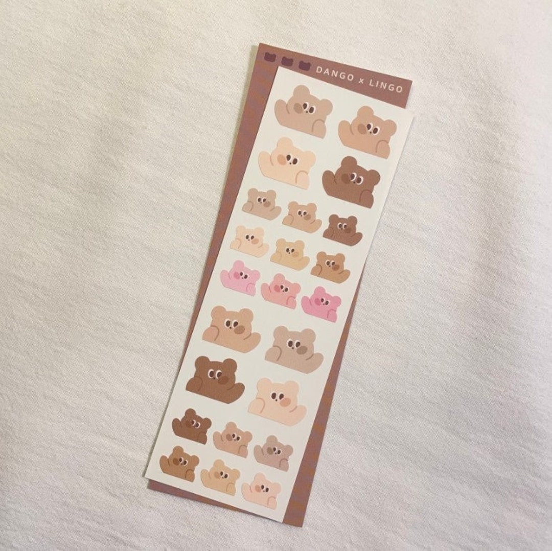 Squished Bear Sticker Sheet Cute Bear Sticker Sheet, Bullet Journal ...