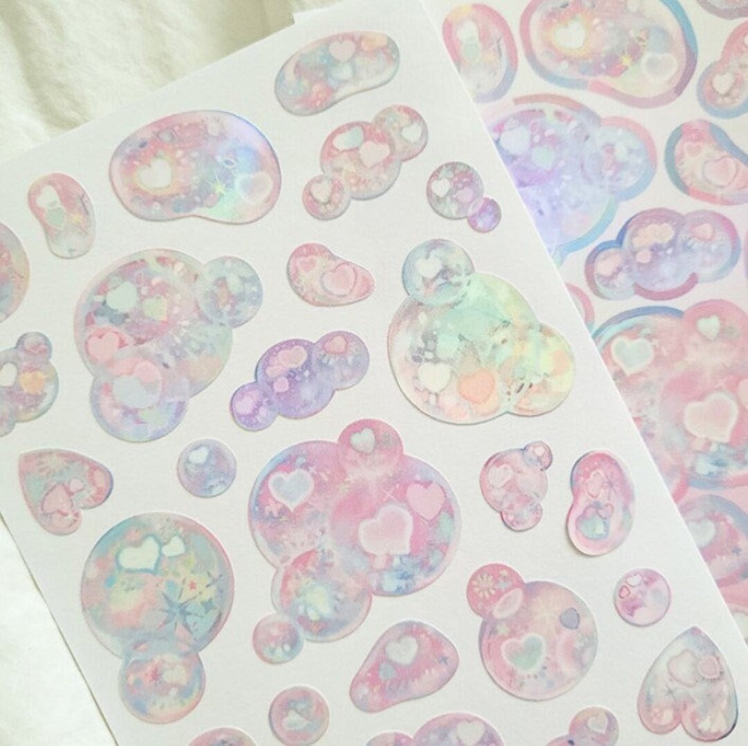 Twinkle Pink Dream Bubble Sticker Sheet Cute Sticker Sheet, Bullet ...