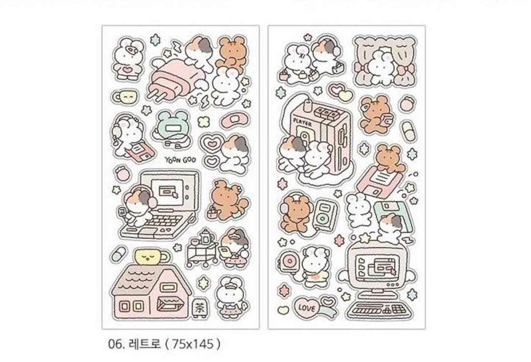 Retro Sticker Sheet Set | Cute Sticker Sheet, Bullet Journal Stickers ...