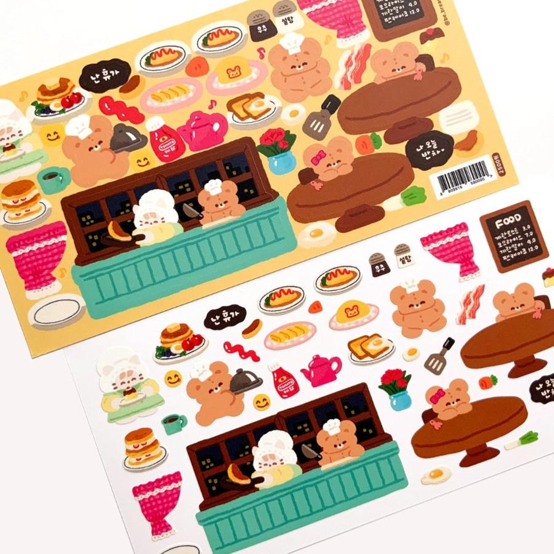 Egg Restaurant Sticker Sheet | Cute Sticker Sheet, Bullet Journal ...