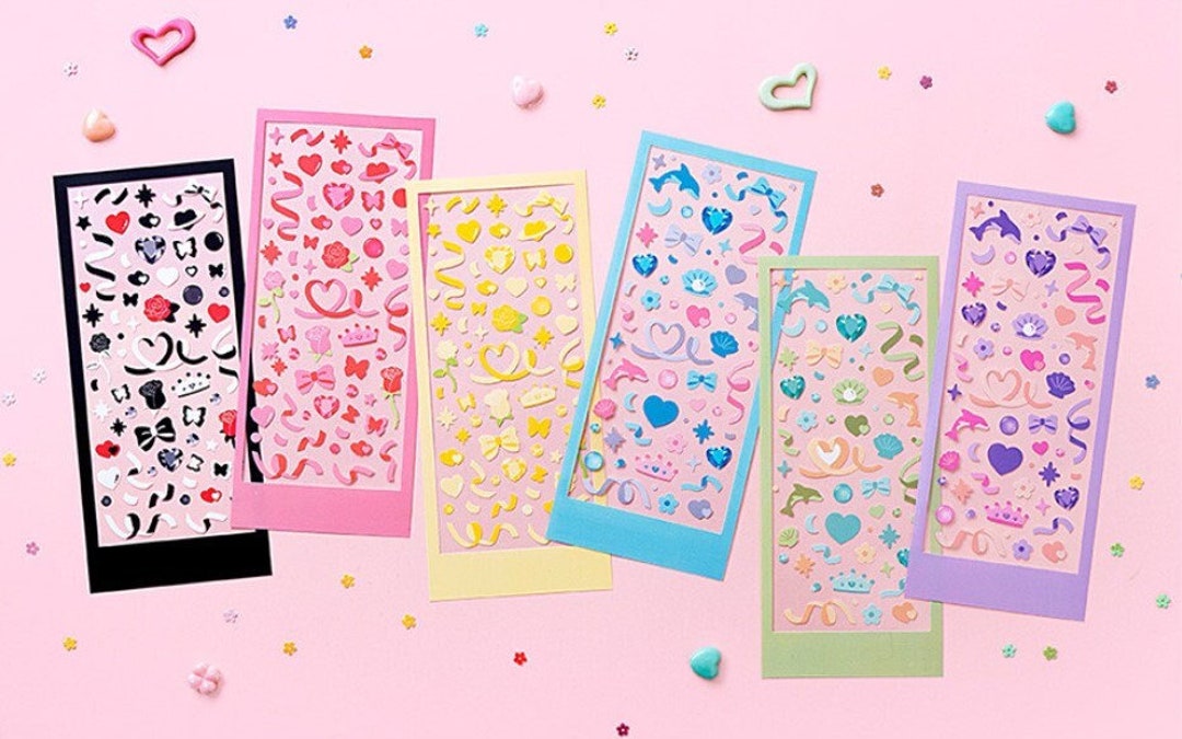All in Removable Deco Confetti Sticker Sheet | Kpop Polco Deco Stickers ...