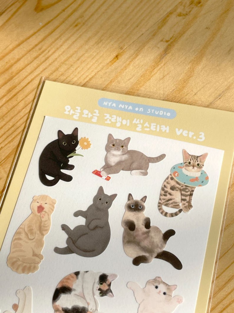 Life of Cats III Sticker Sheet Cute Cat Sticker Sheet - Etsy