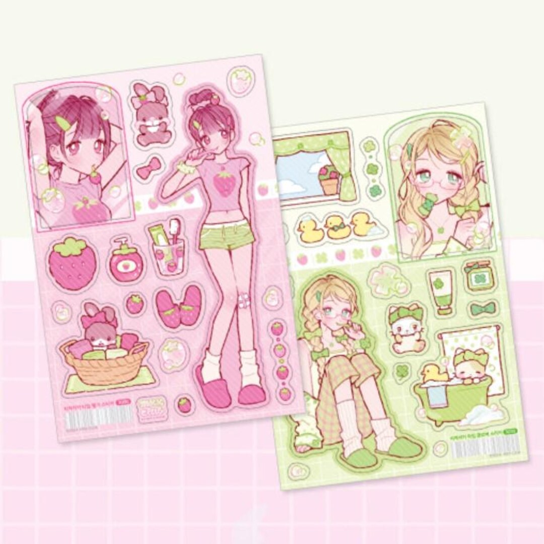 Patchwork Girl Sticker Sheet Series II | Cute Girl Sticker Sheet ...
