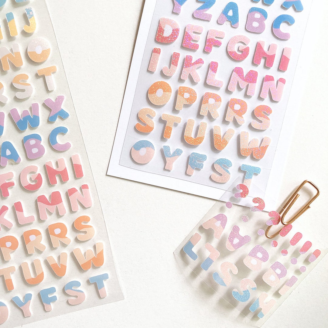 Two-tone Alphabet Sticker Sheet Cute Letter Sticker Sheet, Bullet ...