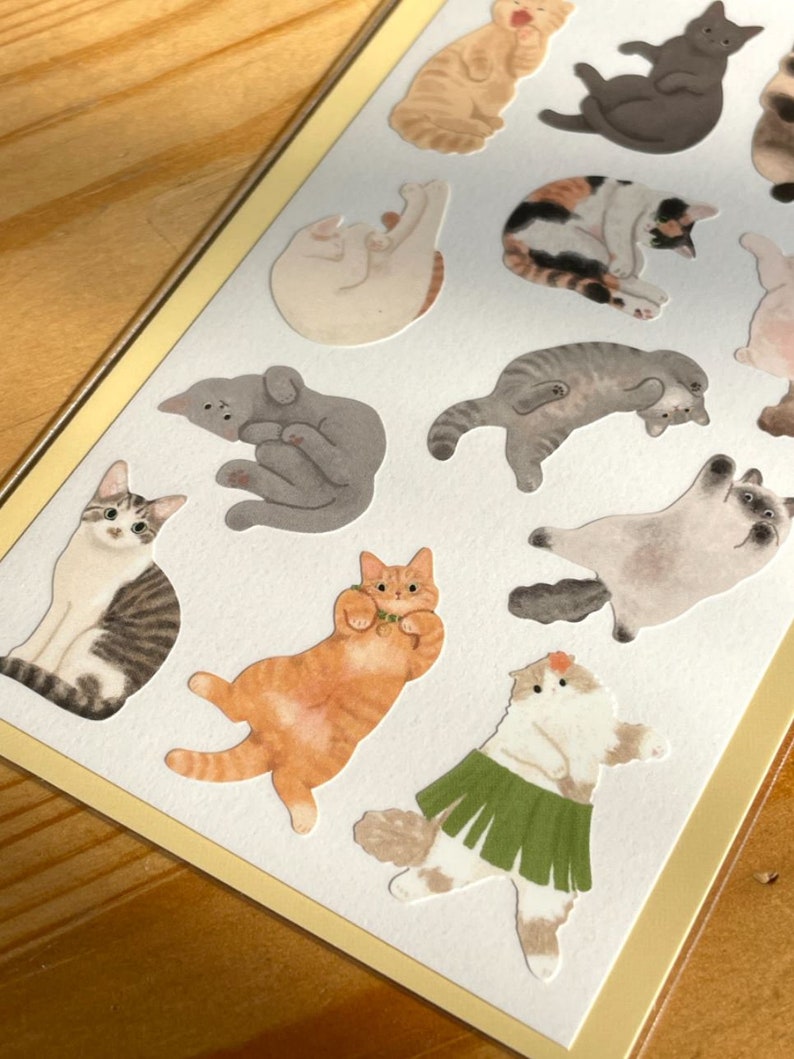 Life of Cats III Sticker Sheet Cute Cat Sticker Sheet - Etsy