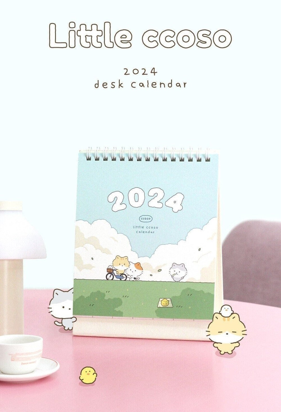 2024 Little Ccoso Desk Calendar Cute Standing Desk Calendar - Etsy