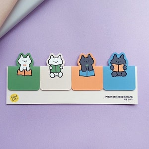 Reading Cats II Magnetic Bookmark Set Cute Cat Bookmarks, Aesthetic ...