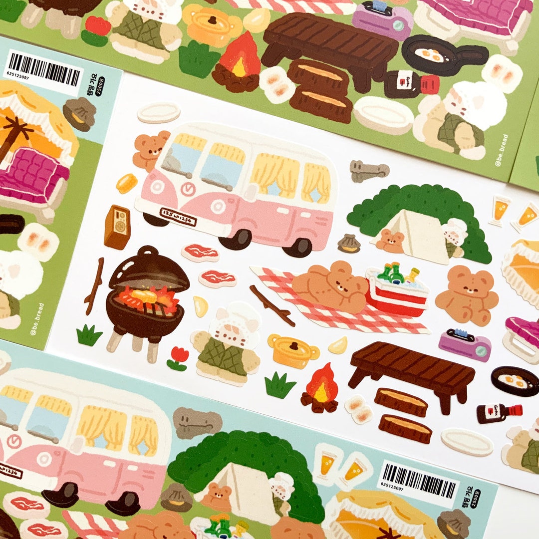 Camping Sticker Sheet Cute Sticker Sheet, Bullet Journal Stickers ...