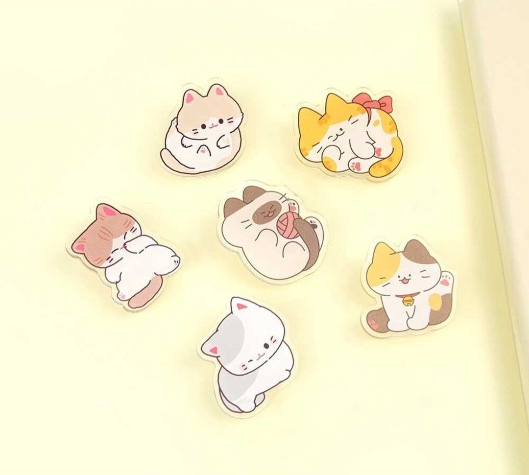 Mystery Cat Acrylic Journal Clips | Cute Cat Binder Clips, Aesthetic ...
