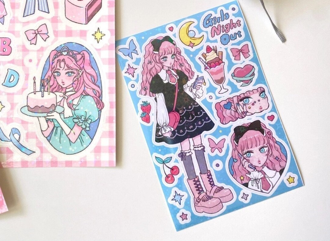 Girl's Night Out Sticker Sheet I | Cute Sticker Sheet, Bullet Journal ...