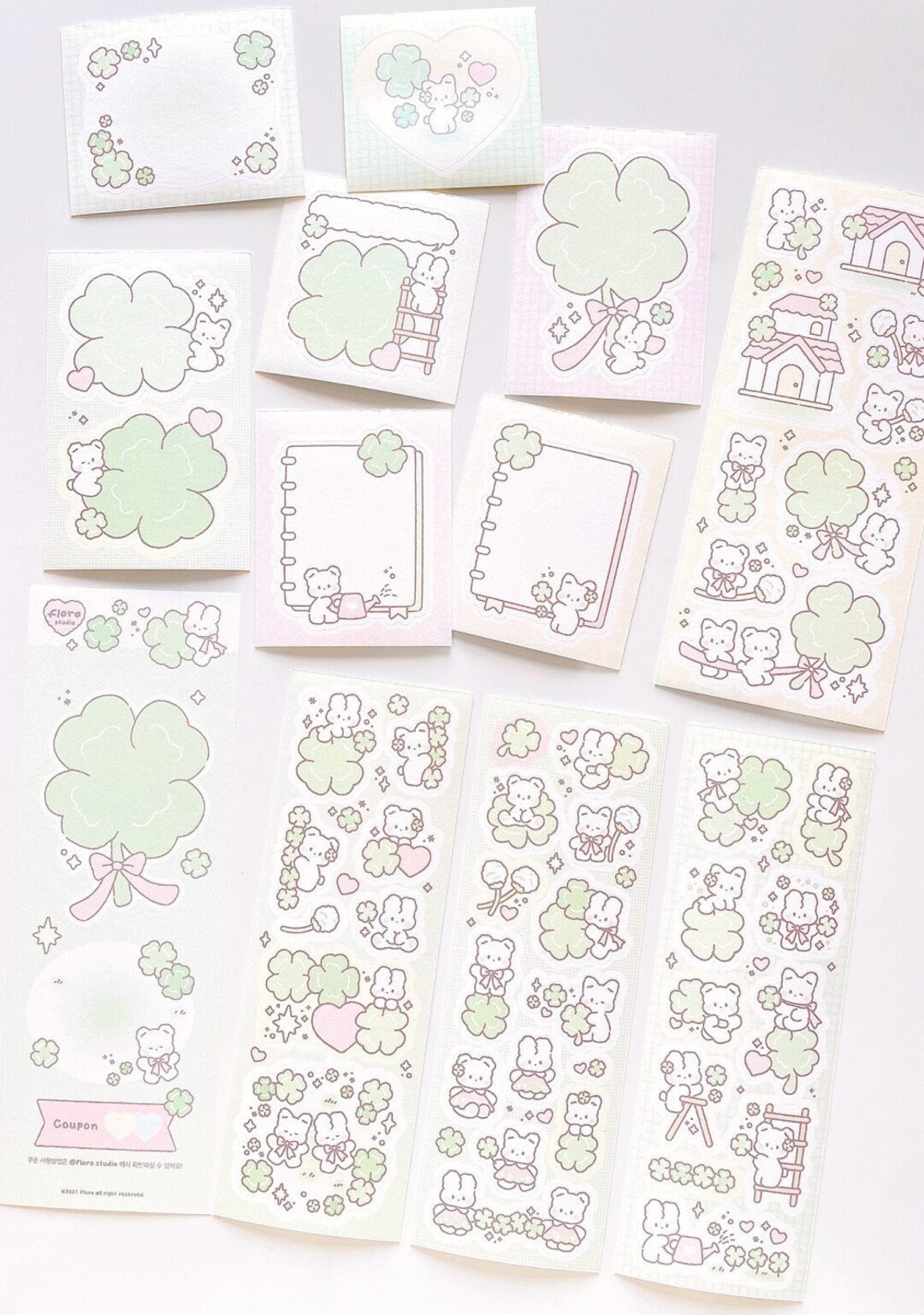 Clover Babies Sticker Pack | Cute Vellum Stickers, Bullet Journal ...