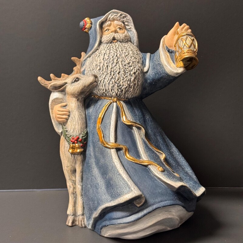 Santa Figurines Blue - Etsy