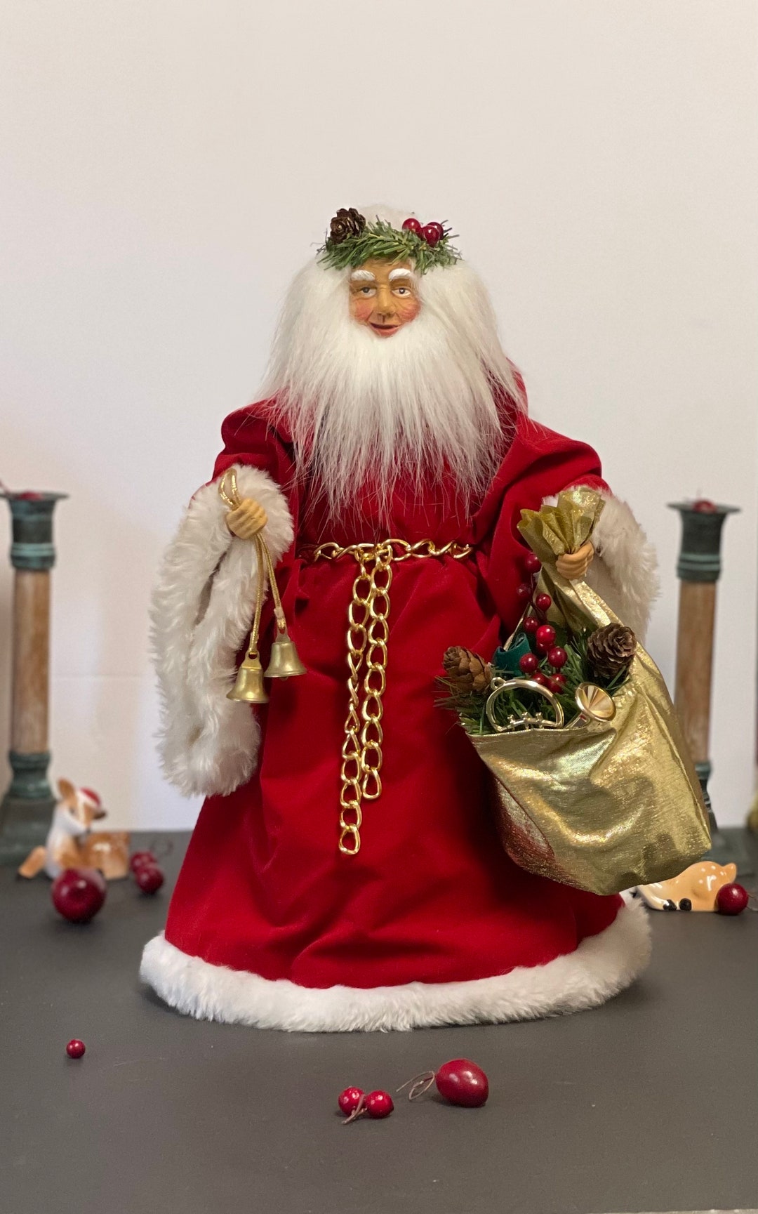 Santa Tree Topper-vintage St. Nicholas-santa Claus-table Decotation-table Top Decor Mantel ...