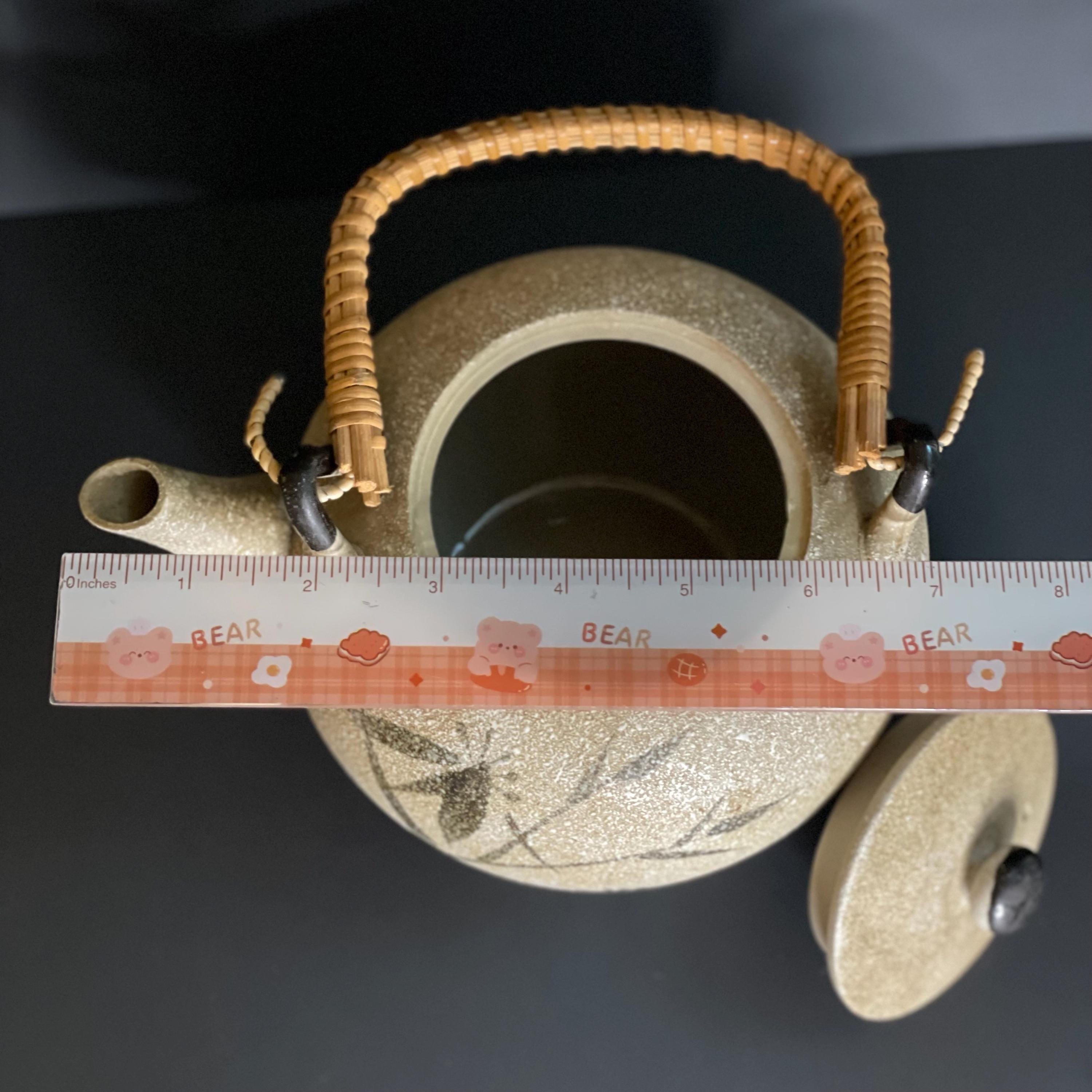 Ceramic Japanese Teapot With Bamboo Handle Teapot With Bamboo Design - Etsy