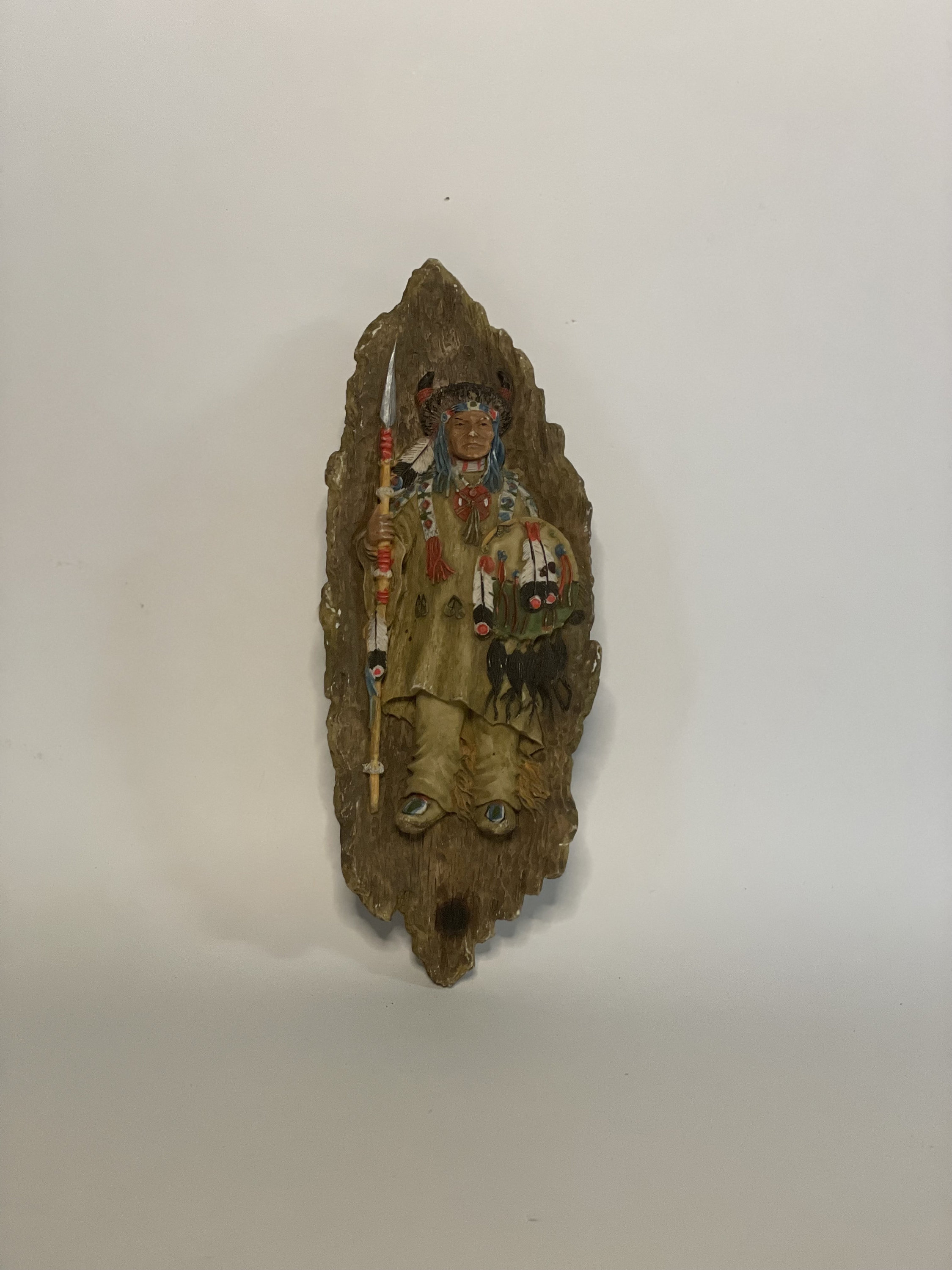 Vintage Buffalo Chief Resin Wall Plaque: Hand-painted Native American ...