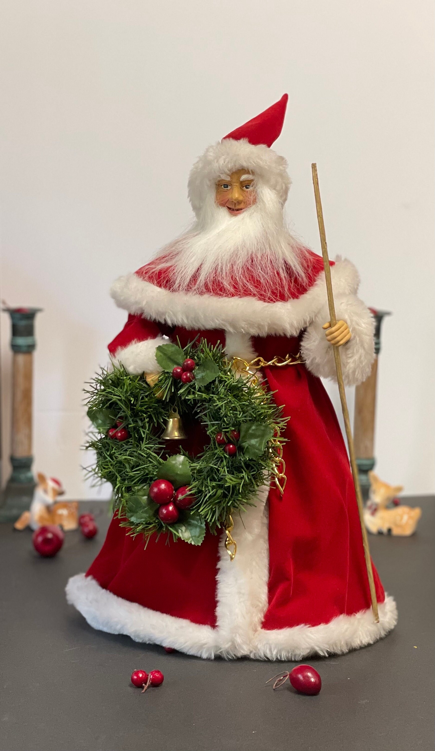Vintage Santa Tree Topper-centerpiece Santa-tabletop Santa-mantel Decor ...