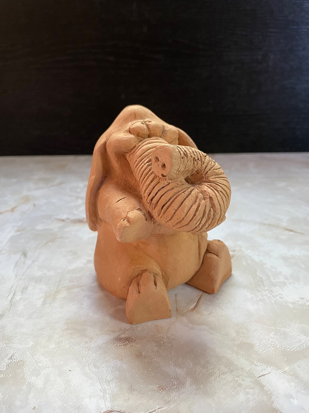 Clay Elephant| Kersten Brother Sculpture| Seated Elephant| - Etsy