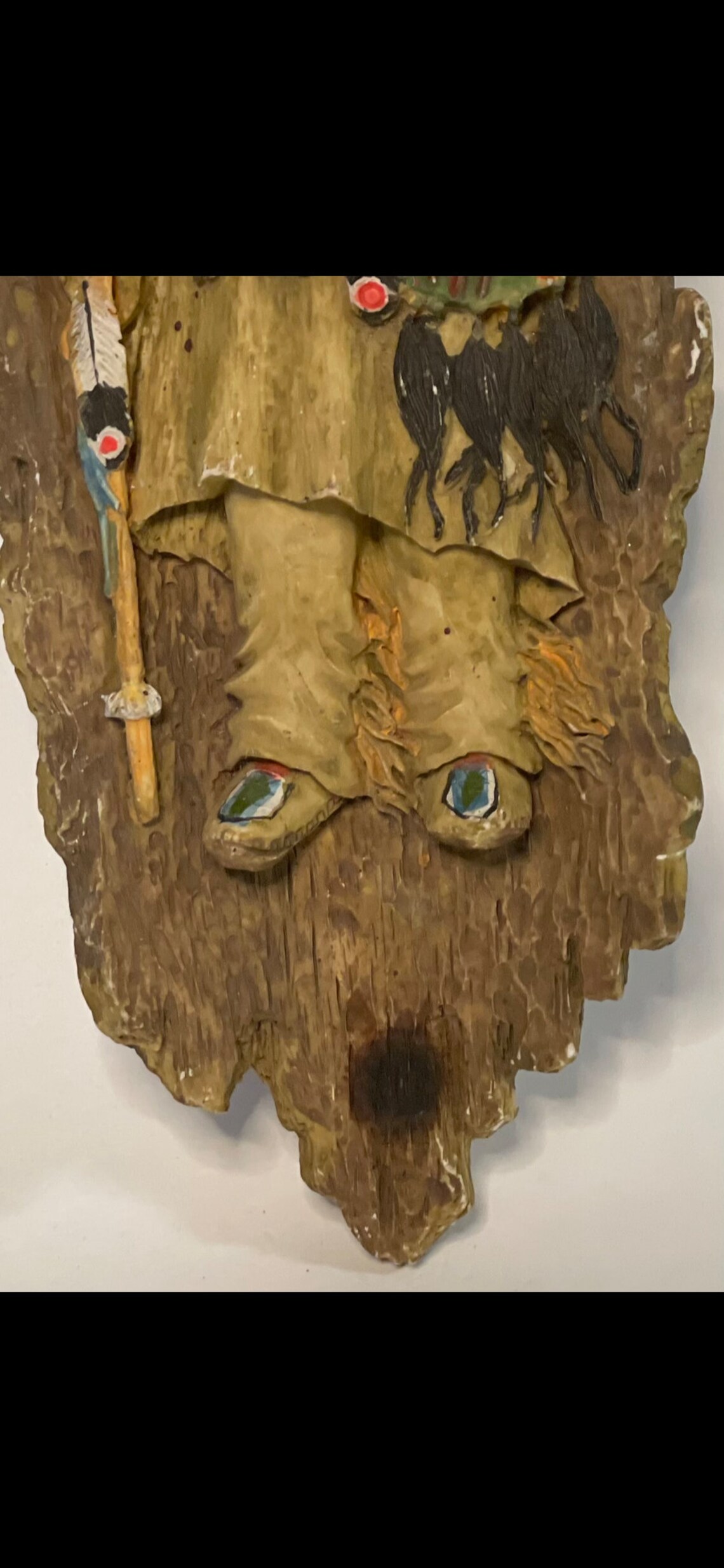 Vintage Buffalo Chief Resin Wall Plaque: Hand-painted Native American ...