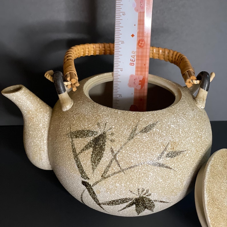 Ceramic Japanese Teapot With Bamboo Handle Teapot With Bamboo Design - Etsy