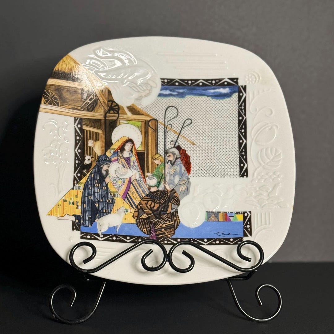 Nativity Ceramic Plate | Adoration of the Shepherds | Edwin Knowles ...