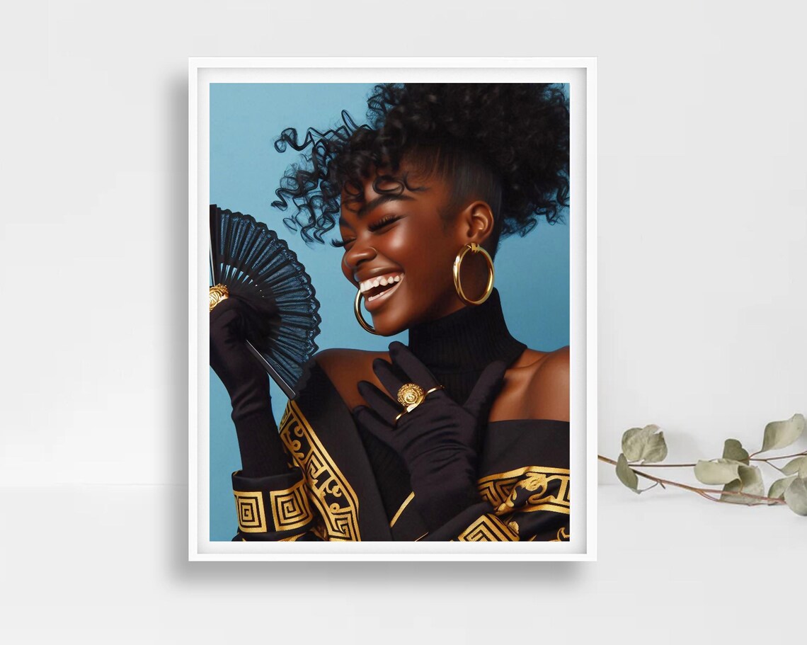 Dope Black Woman Art African American Wall Decor Melanin Canvas Afro ...