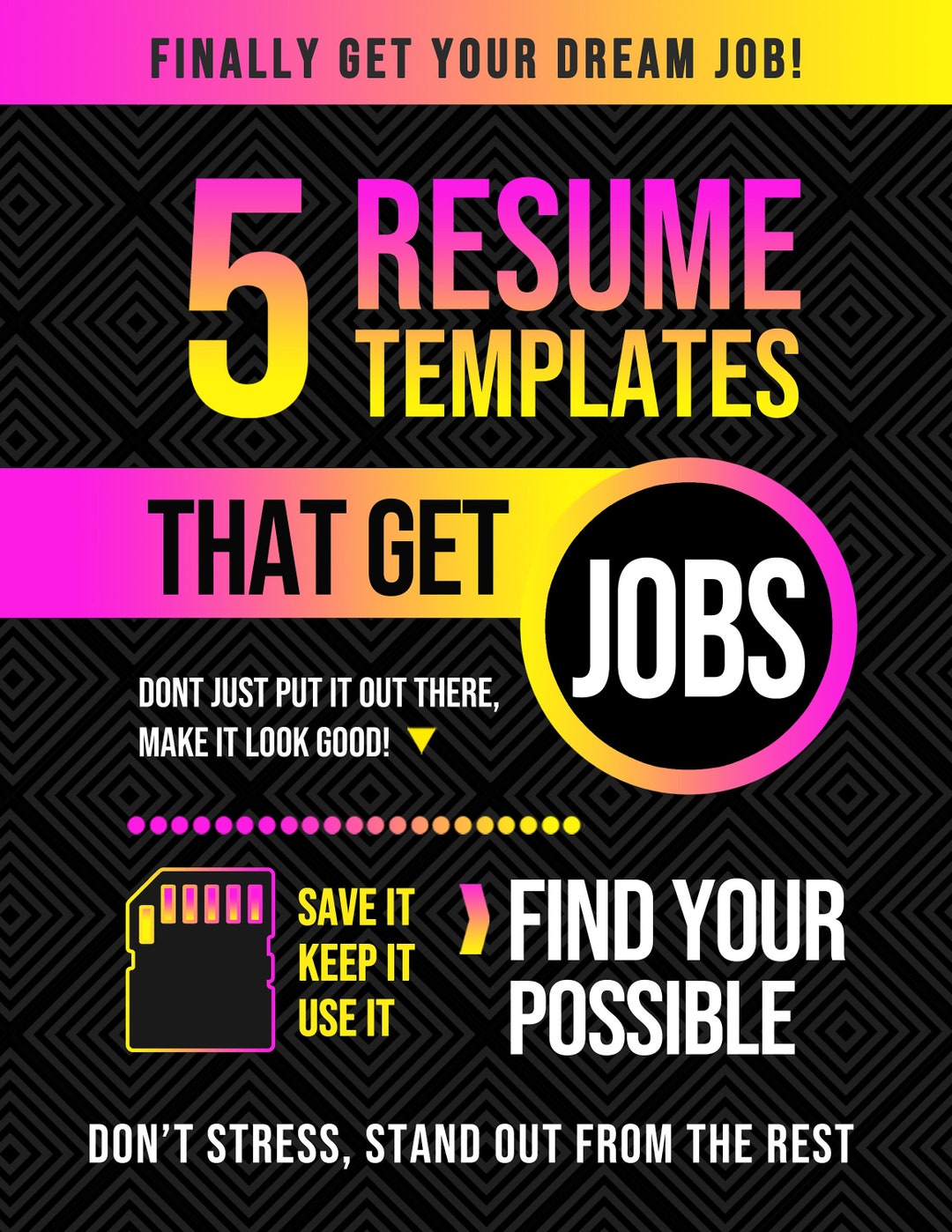 5 Resume Templates That Stand Out Guaranteed to Land a Job - Etsy
