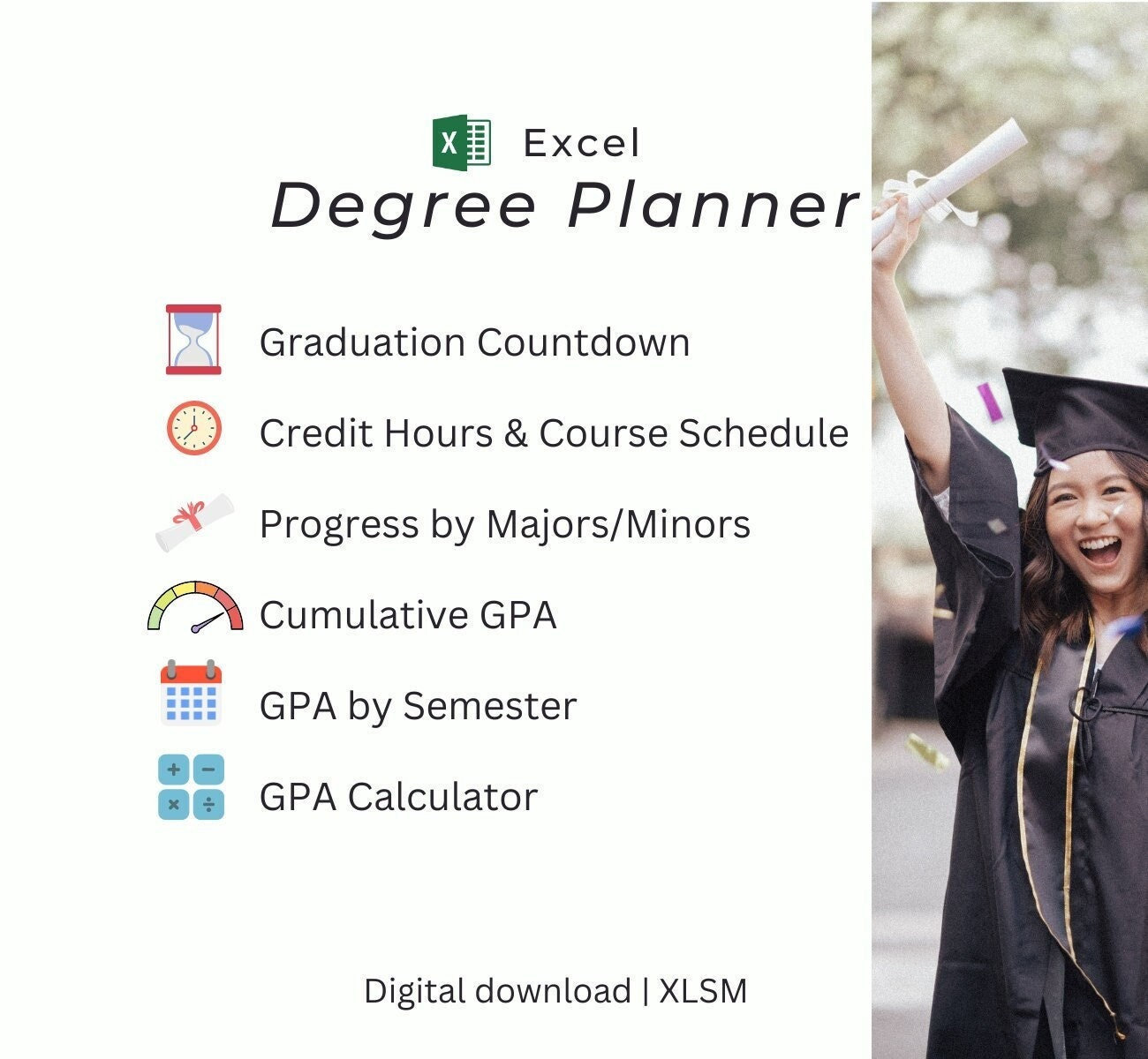 College Degree Planner | Credit Hour Tracker • GPA Tracker • GPA ...