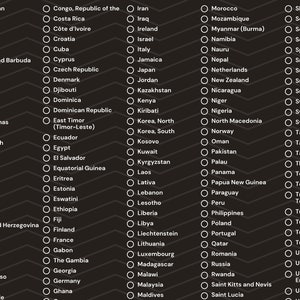 Countries of the World Checklist Visited Countries Places I've Been ...