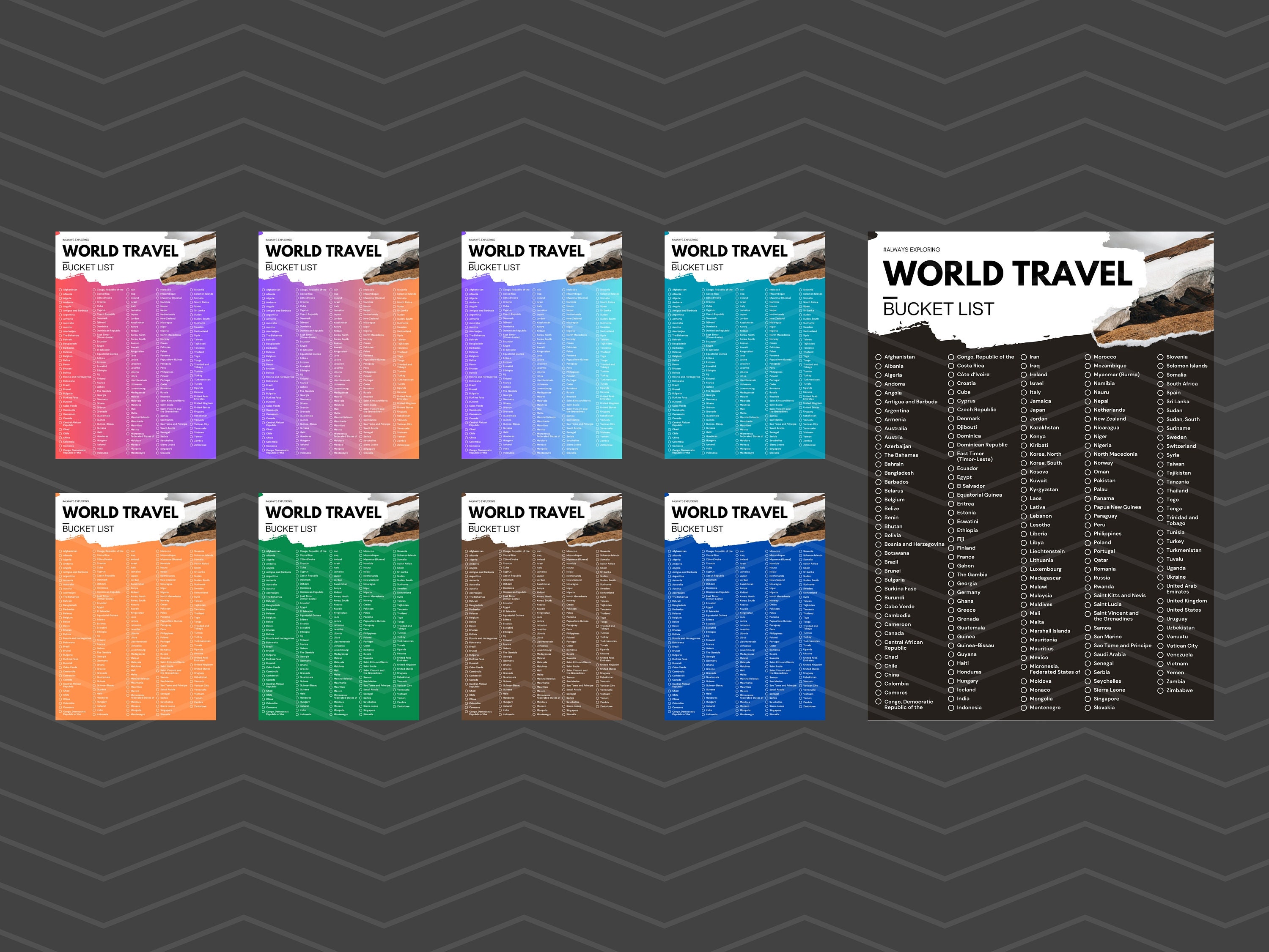 Countries of the World Checklist Visited Countries Places I've Been ...