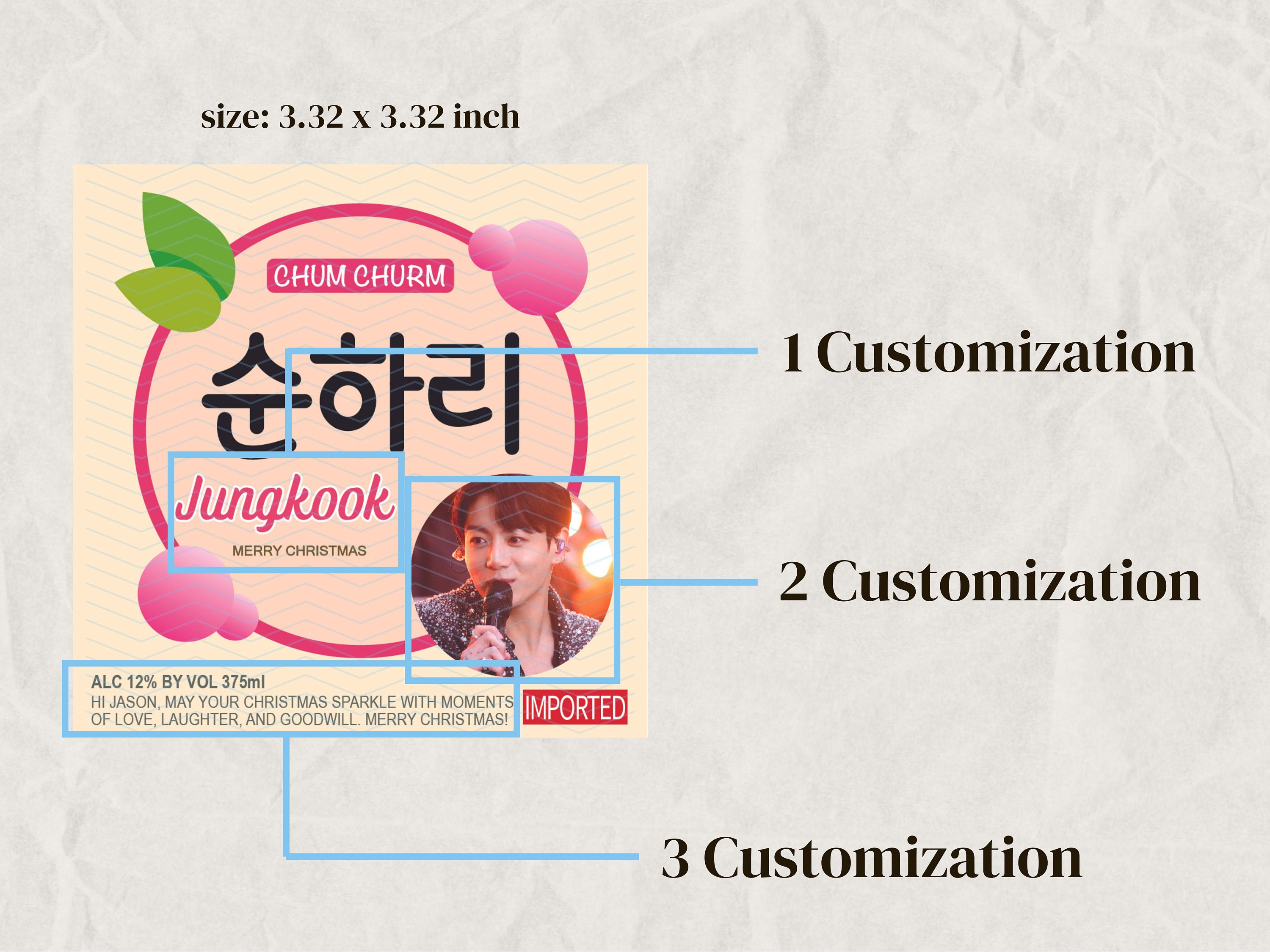 Personalized Soju Style: Digital Print File for Custom Bottle Label ...