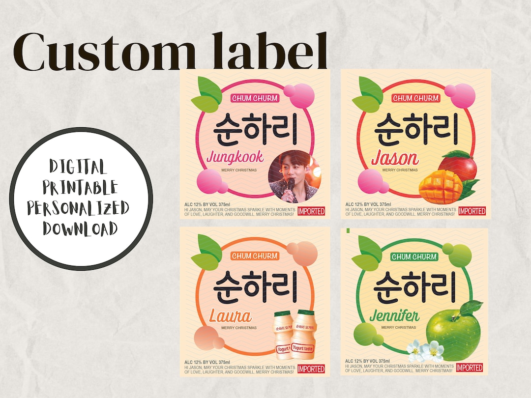 Personalized Soju Style: Digital Print File for Custom Bottle Label ...