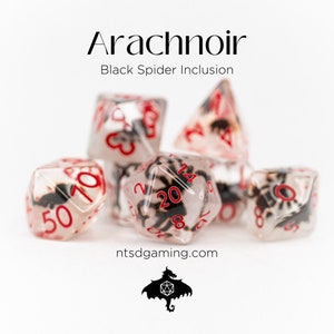 Arachnoir Black Spider 7 Piece Acrylic Dice Set RPG D&D Dice - Etsy