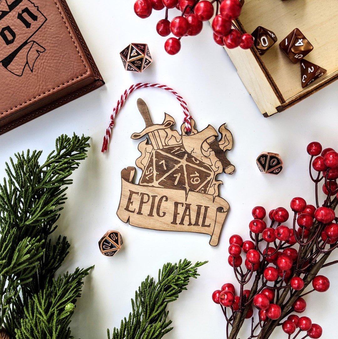 Epic Fail - Dungeons and Dragons Inspired Wooden Ornament - Etsy