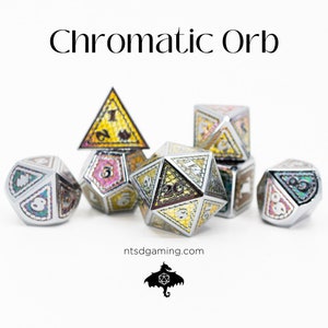 Chromatic Orb 7 Piece Metal Dice Set D&D Dice RPG - Etsy