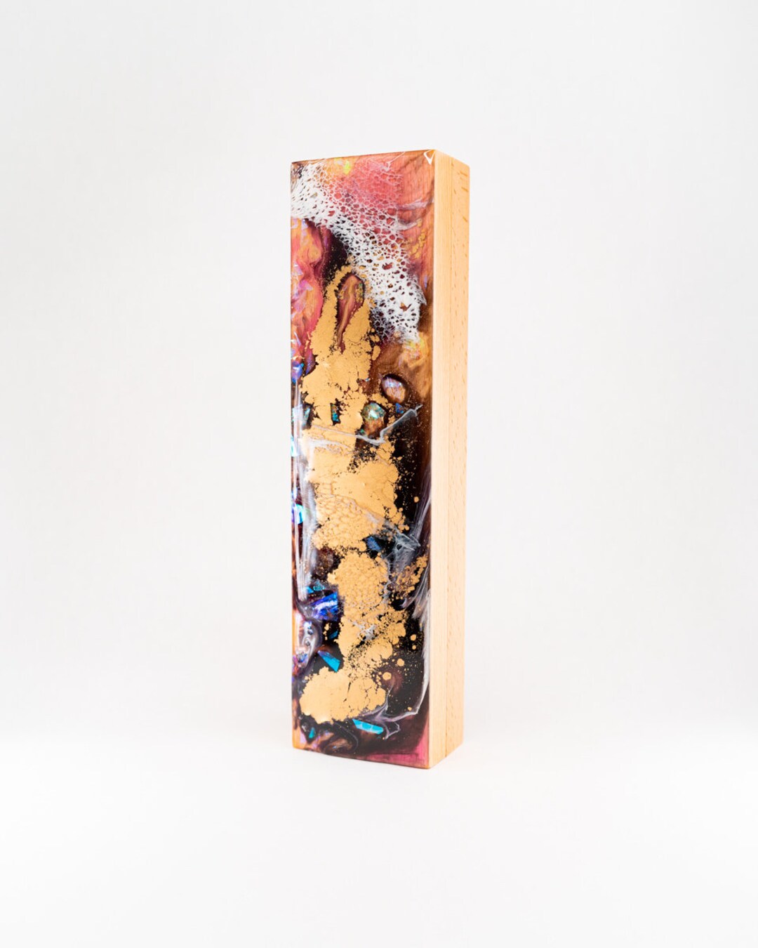 Resin Topped Wooden Rectangular Dice Vault Hand-poured 7 Piece Sharp ...