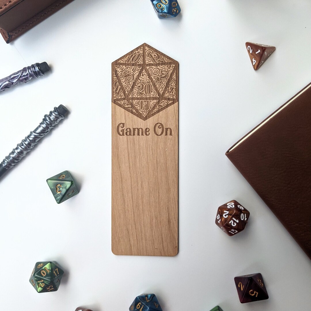 D20 Game on - Dungeons and Dragons Inspired Wooden Bookmark - Etsy