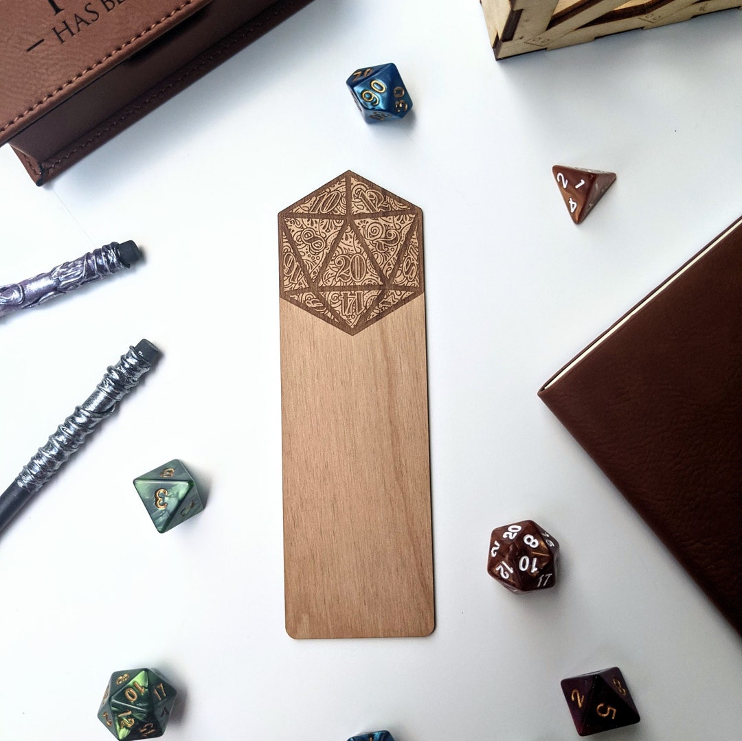 D20 Wooden Bookmark - Dungeons and Dragons - Etsy