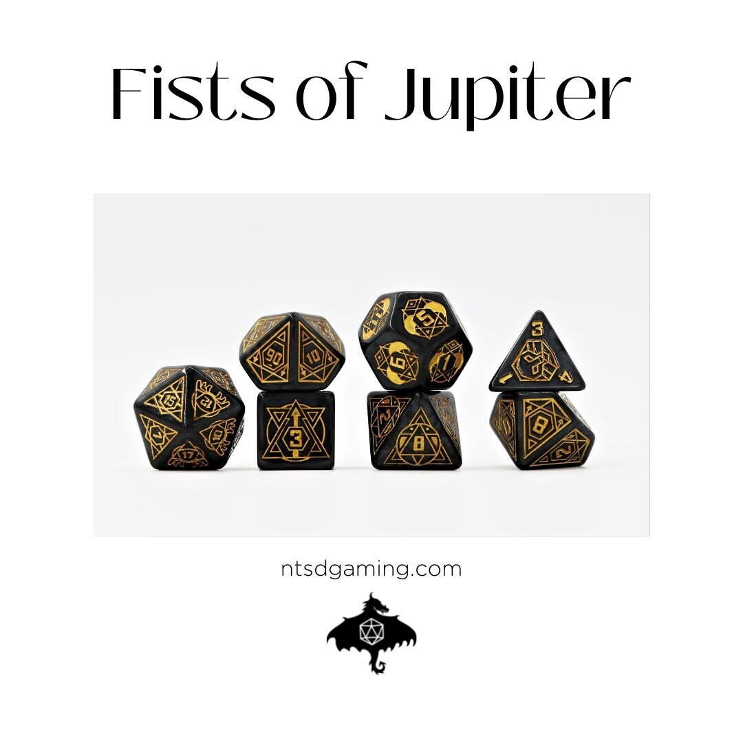 Fist of Jupiter 7 Piece Large Acrylic Polyhedral Dice Set RPG D&D Dice ...