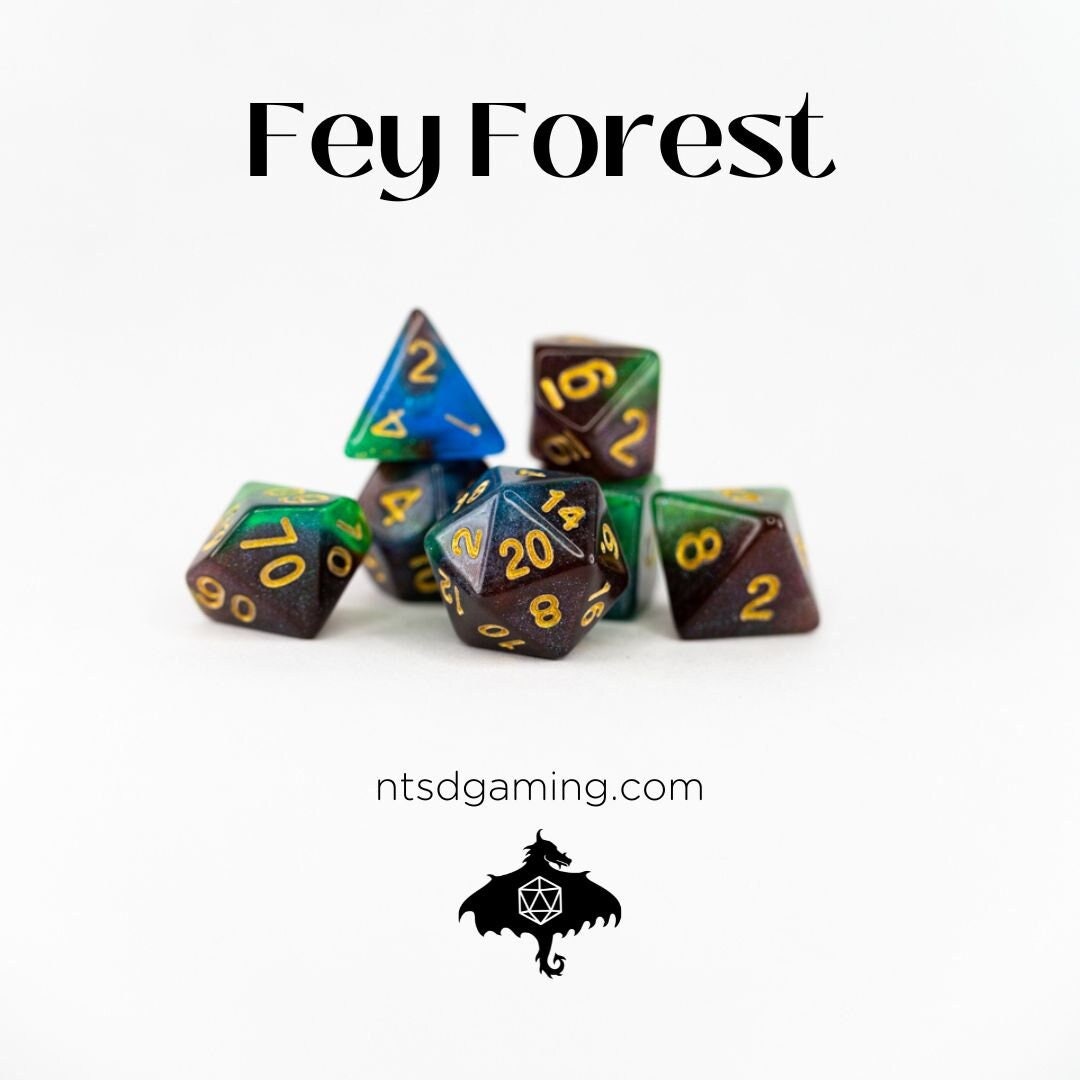 Fey Forest 7 Piece Acrylic Polyhedral Dice Set RPG D&D Dice - Etsy