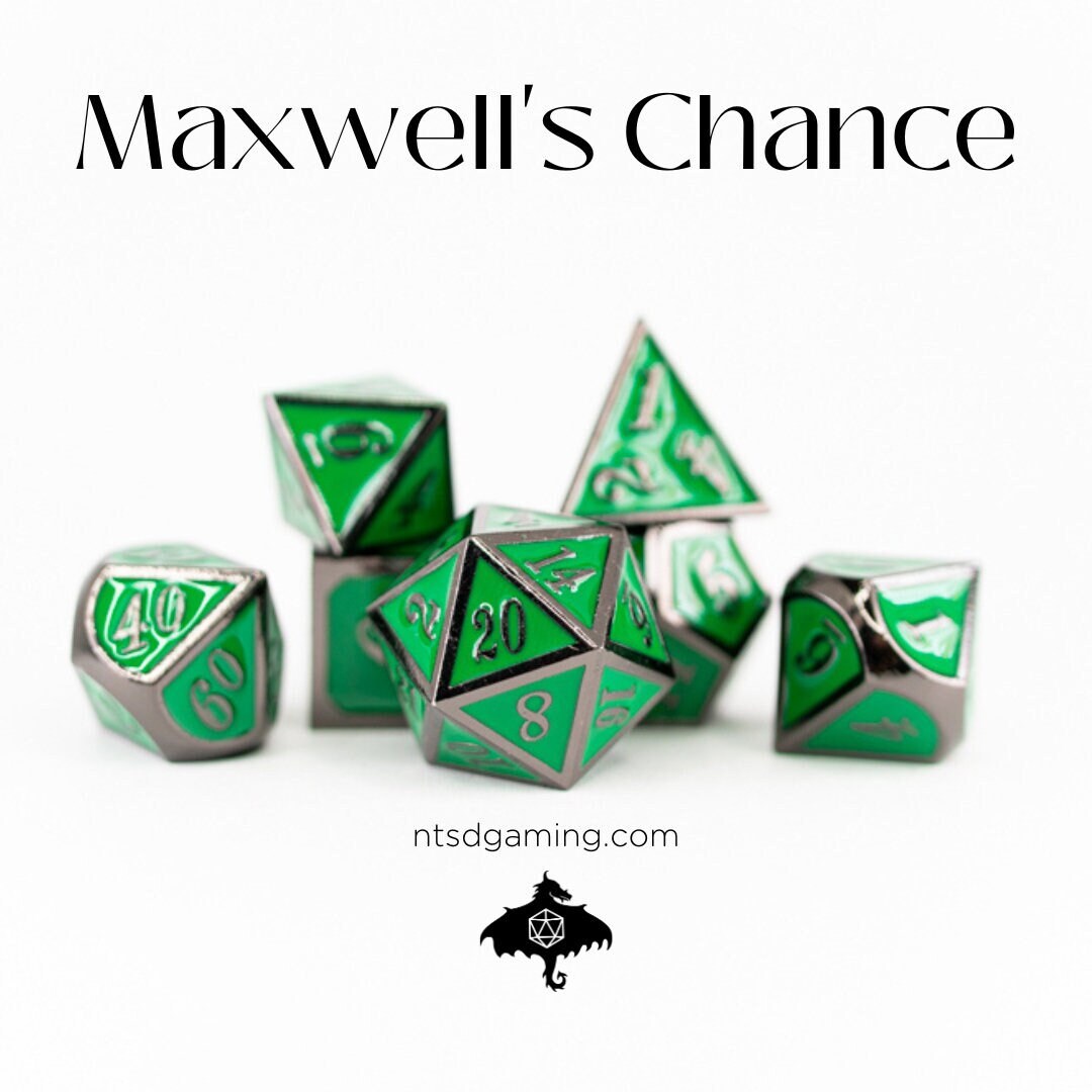 Maxwell's Chance 7 Piece Metal Polyhedral Dice Set D&D Dice RPG - Etsy