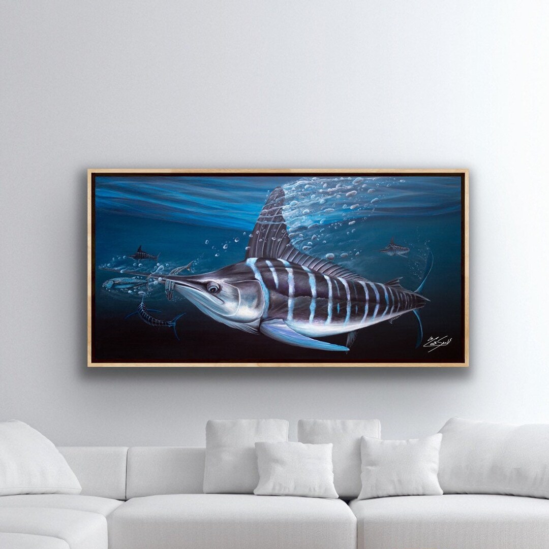 Marlin Painting, Marlin Artwork, Coastal Art, Beach House Decor ...